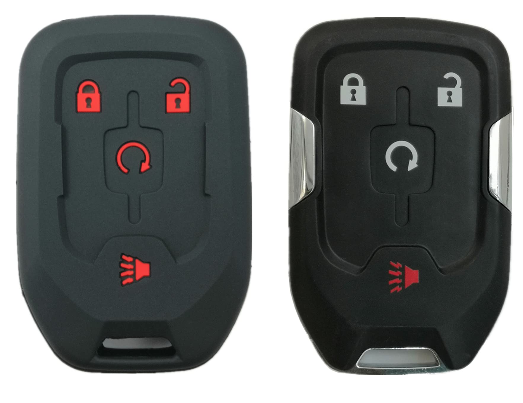 Keyless Entry Remote Key Fob Shell and Silicone Cover Compatible with for 2017 2018 2019 2020 20212022 GMC Terrain HYQ1EA HYQ1AA 13584512