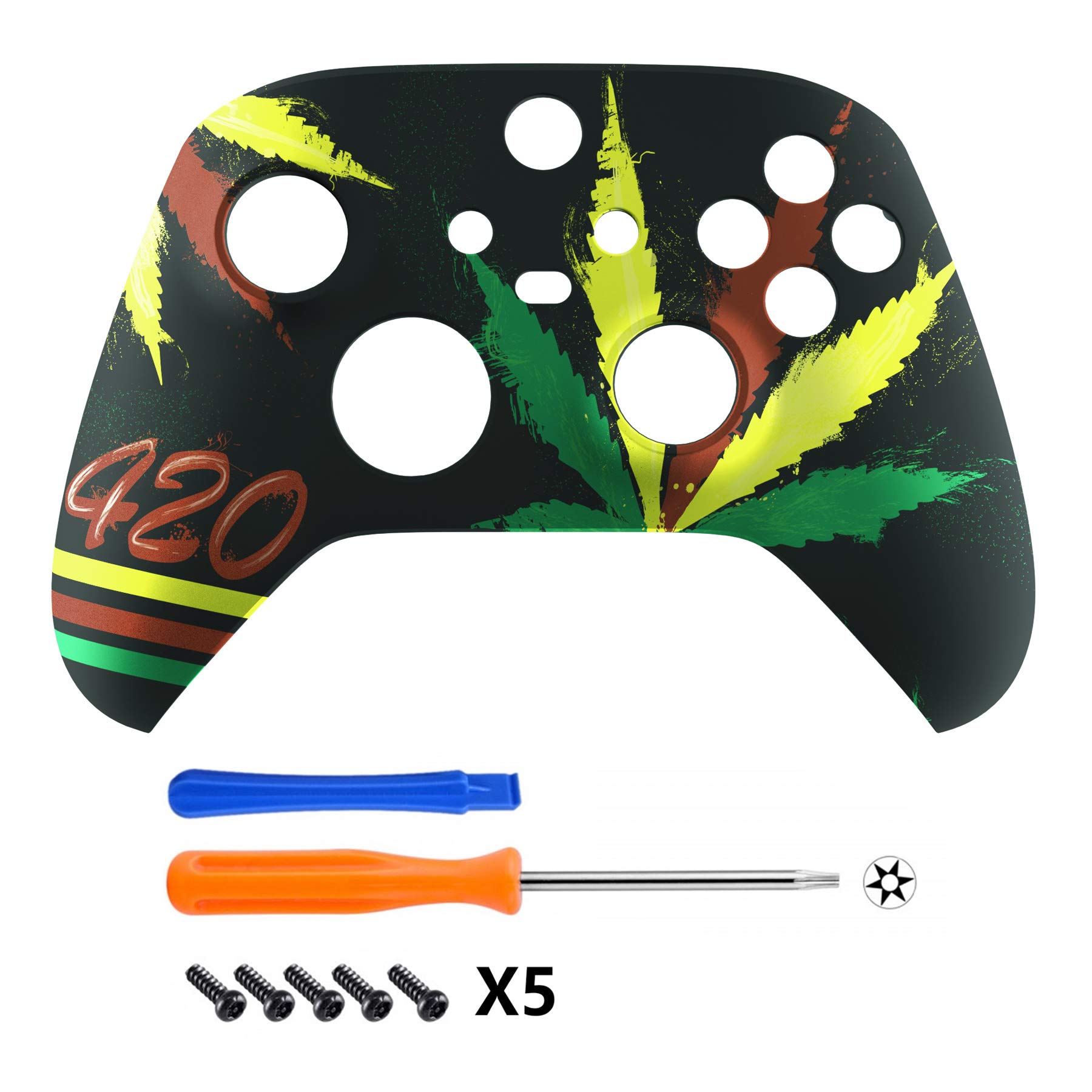 eXtremeRate Replacement Shell for Xbox Series X & S Controller - Unleash Your Style - Leaf Custom Acessories Skin Cover Front Housing Cover for Xbox Core Controller Wireless [Control NOT Included]