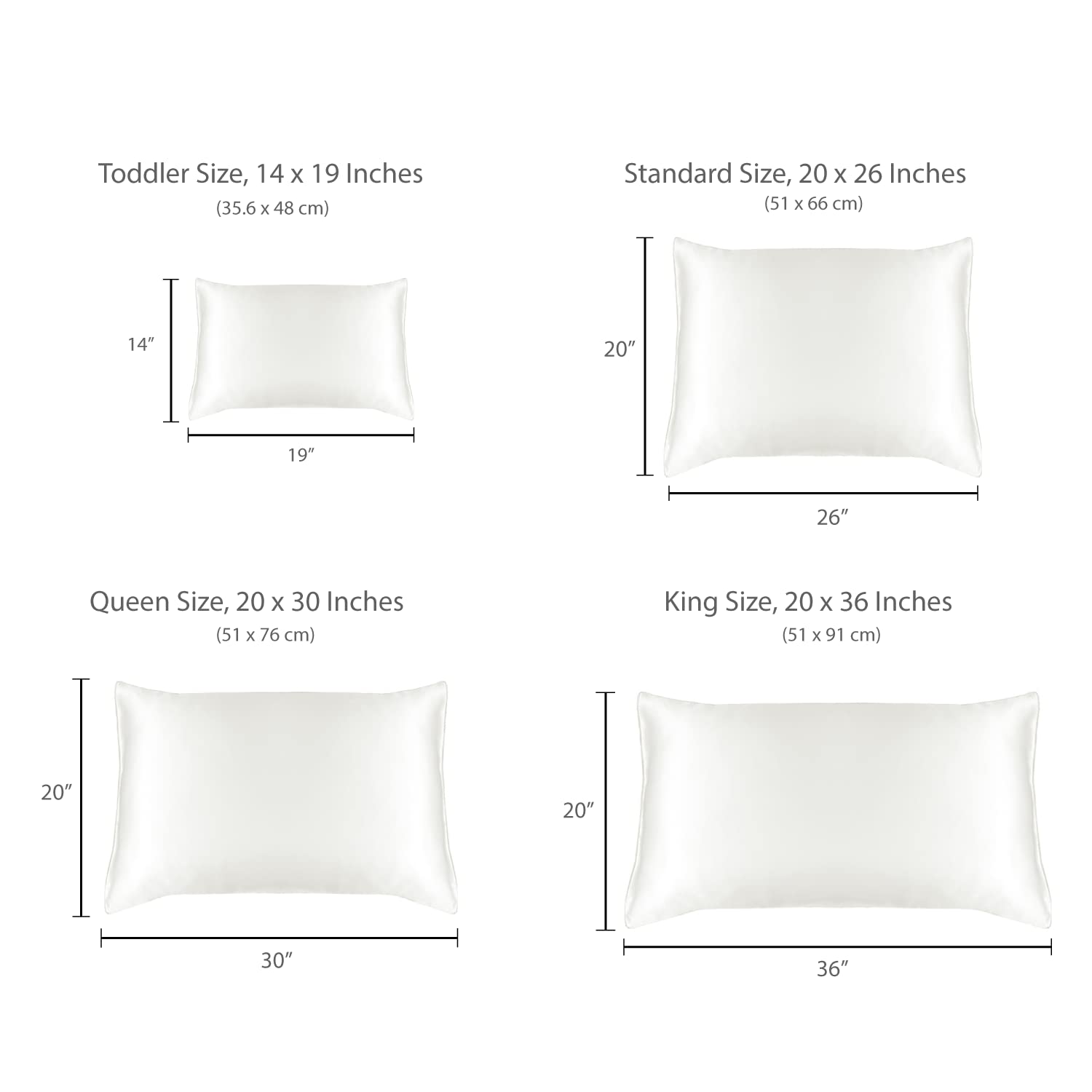 MYK 100% Natural Mulberry Silk Pillowcase, Luxurious 25 Momme for Hair and Skin Care, Oeko-TEX, Queen Size, Ivory, 1pc