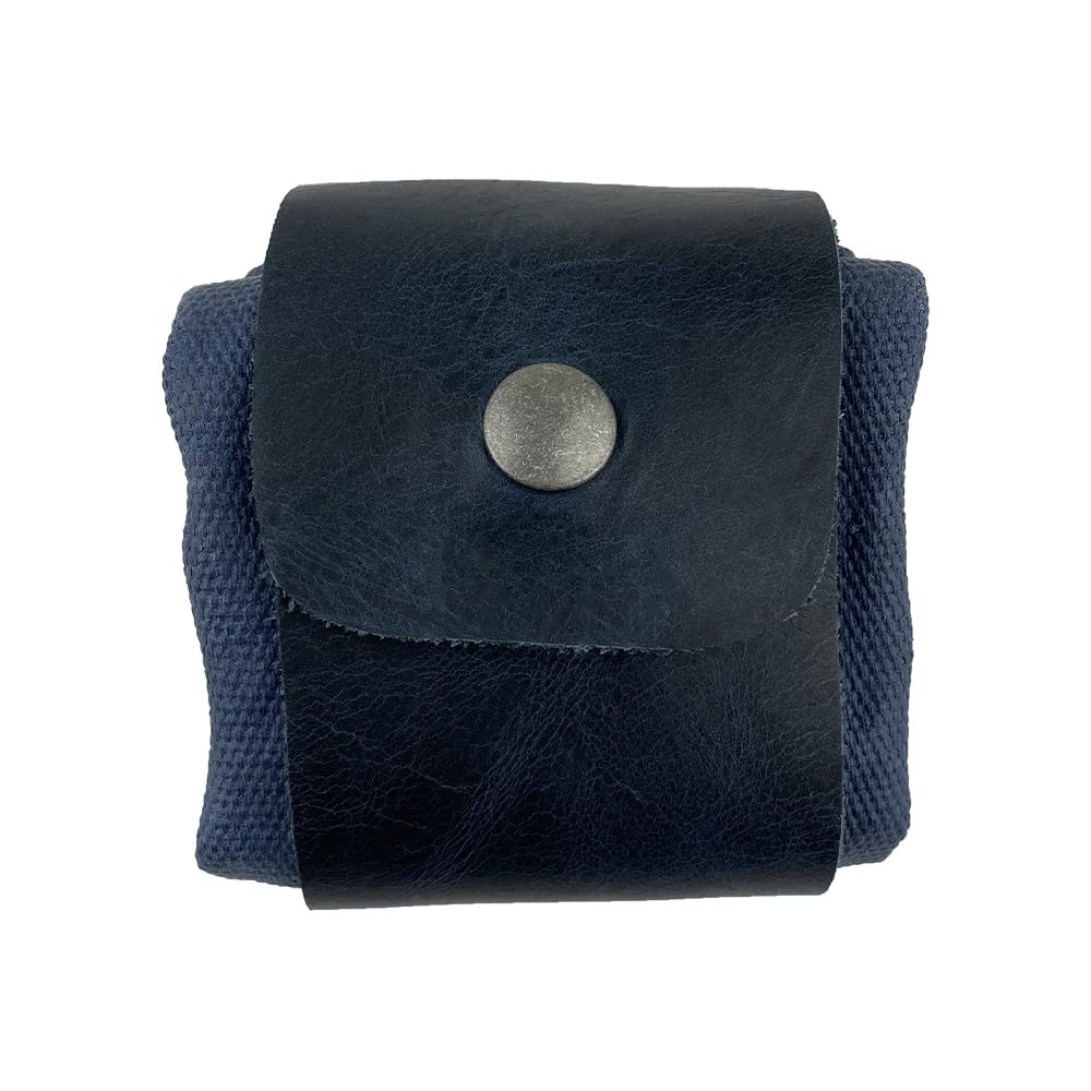 Hide & Drink, Waxed Canvas Foraging Pouch (Collapsible) for Hiking, Treasures & Seashells, Easy Looping Around Belts, Hands-Free Access, Genuine Leather, Handmade Includes 101 Year Warranty (Fatigue)