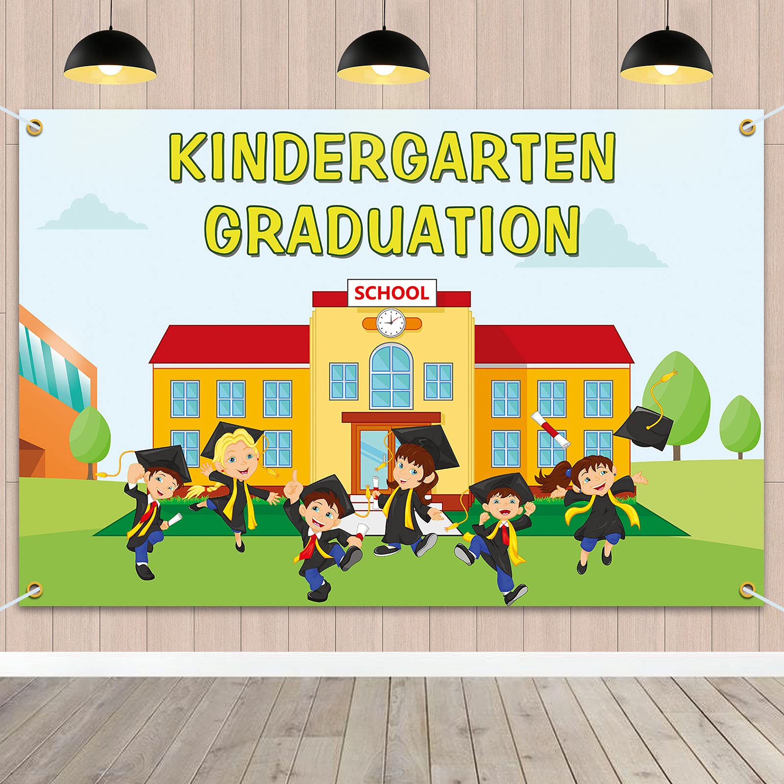 PAKBOOM Kindergarten Graduation Backdrop Banner Class for 2022 Graduation Party Decorations Supplies Background Decor for Kids Children - 3.9 x 5.9ft