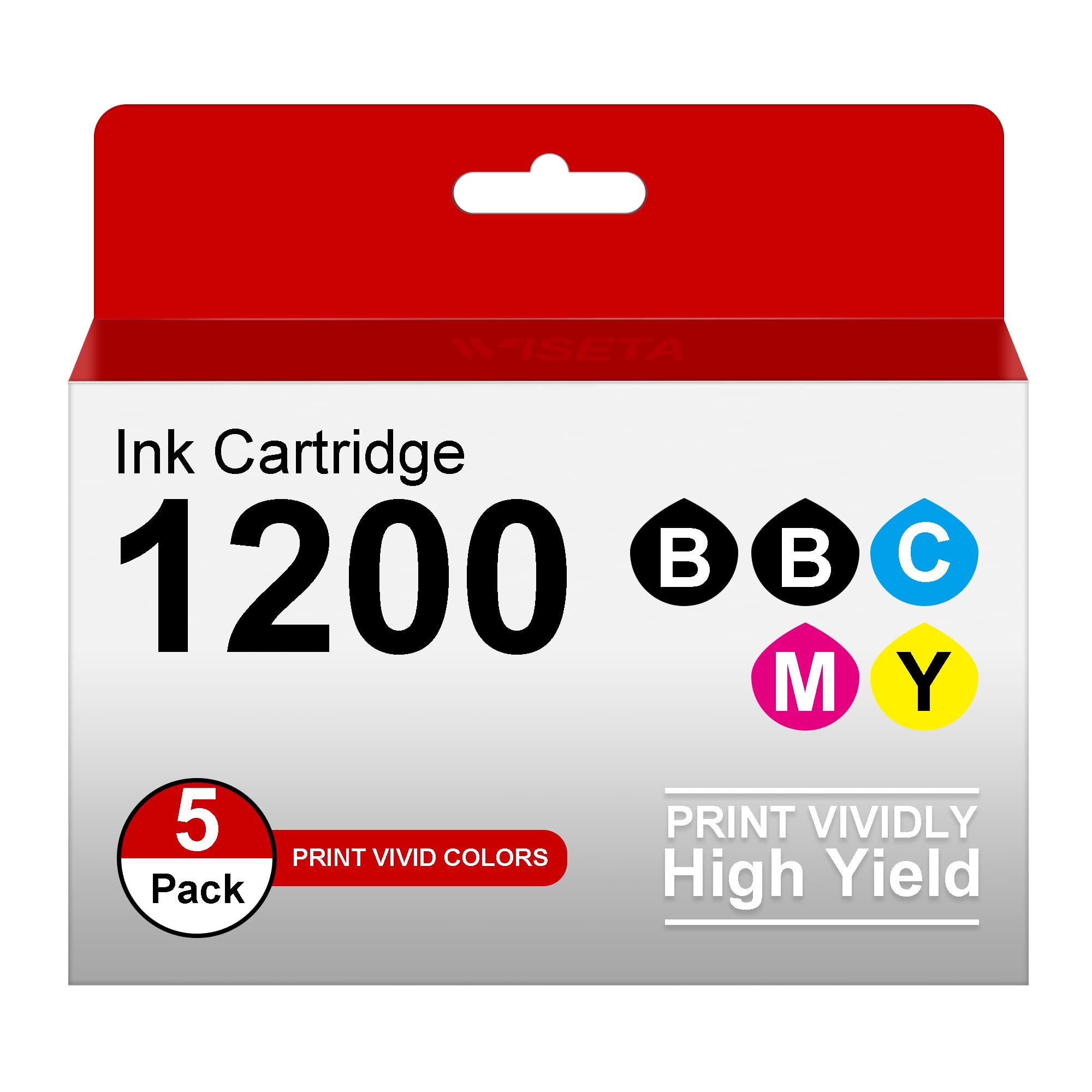 1200XL Ink Cartridges Replacement for Canon 1200XL PGI-1200XL Compatible with MAXIFY MB2720 MB2320 MB2020 MB2120 MB2050 MB2350 Printer (Black, Cyan, Magenta, Yellow, 5-Pack)