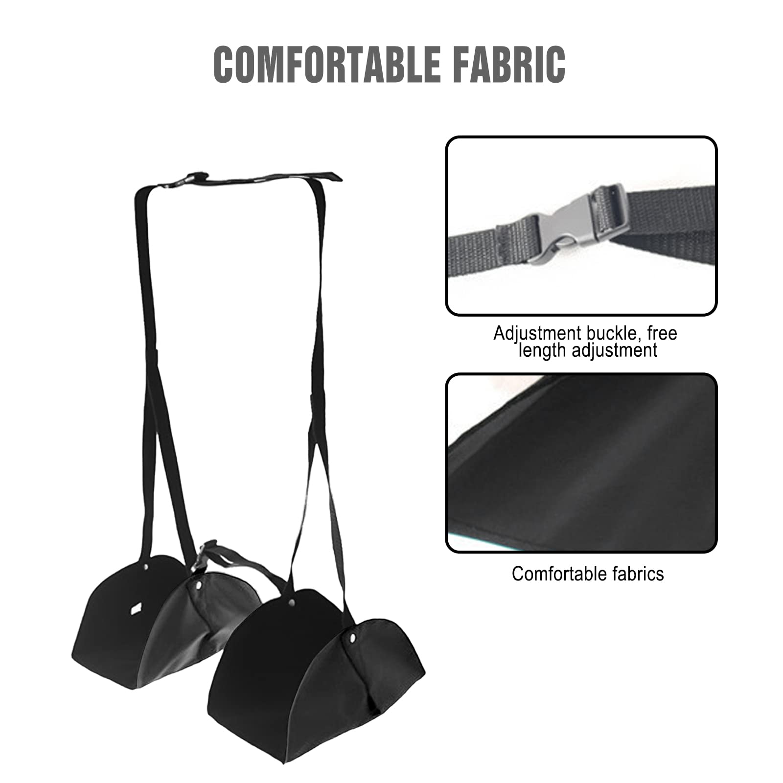 Airplane Footstool with Comfortable Non-Collision Base, Portable Travel Footstool with Eye Mask, Airplane Travel Accessories to Reduce Swelling and Soreness,Traveler's Gift (Black)