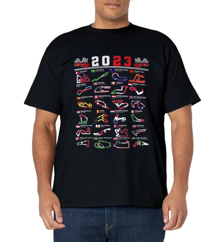Formula Racing Open Wheel Race Car Fan 2023 World Circuits T-Shirt