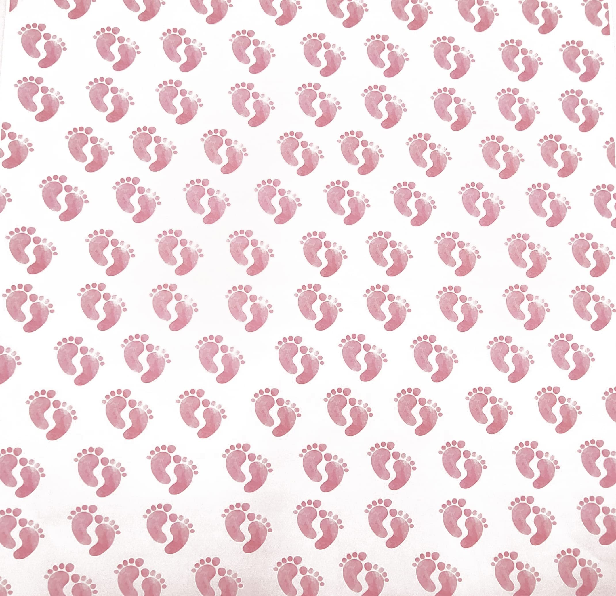 Pink Baby Feet Gift Wrapping Paper - 24"x10'