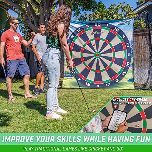 GoSports Chip N' Stick Golf Games with Chip N' Stick Golf Balls - Giant Size Targets with Chipping Mat - Choose Classic or Darts