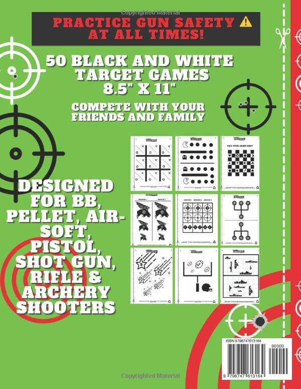 HHGunmaster Cut-N-Shoot - Shooting Games Target Collection Book: Over 50 Fun Paper Targets Designed for BB, Pellet, Air-soft, Pistol, Shot Gun, Rifle & Archery Shooters