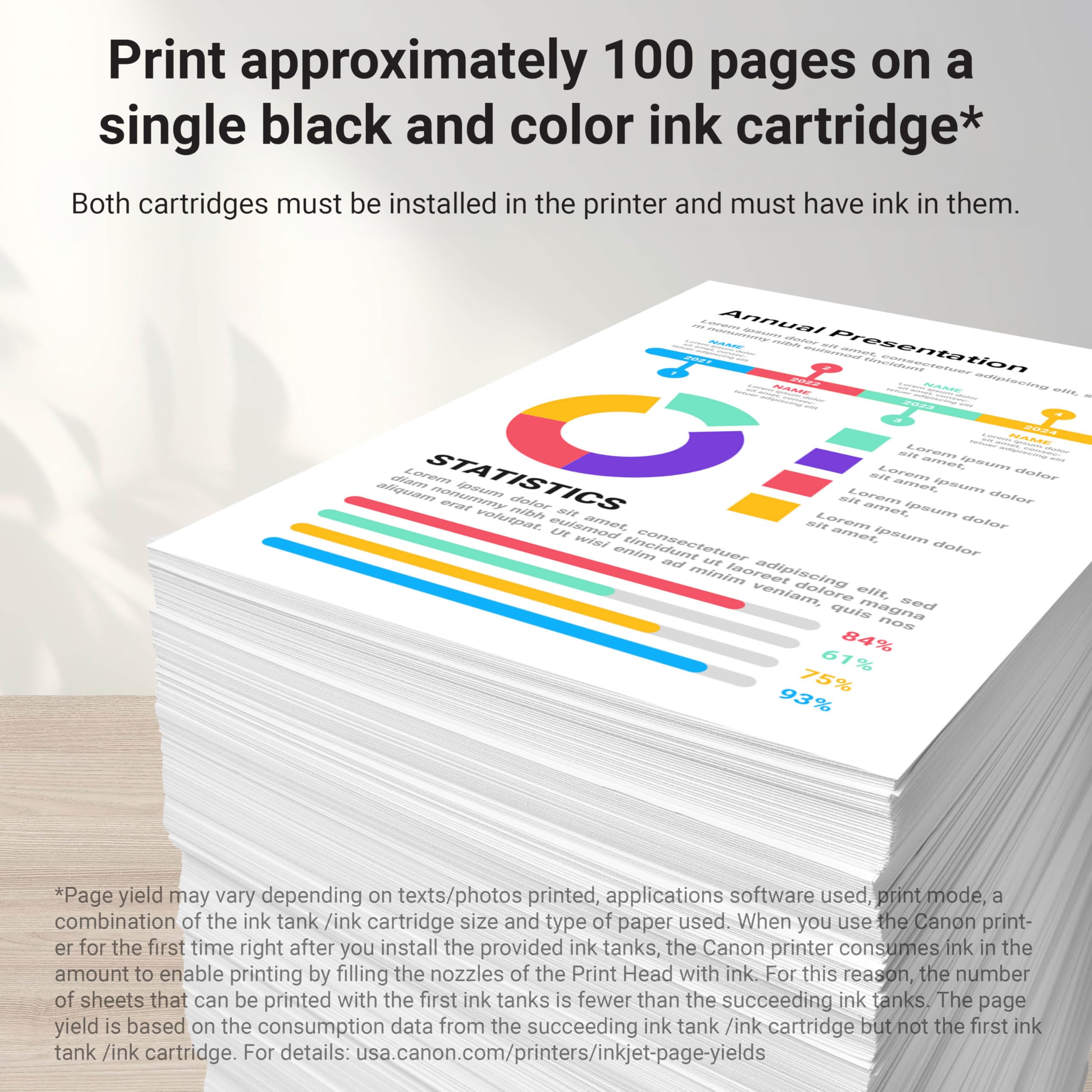 Canon PG-275/CL-276 Multi Pack, Compatible to PIXMA TS3520, TS3522 and TR4720 Printers