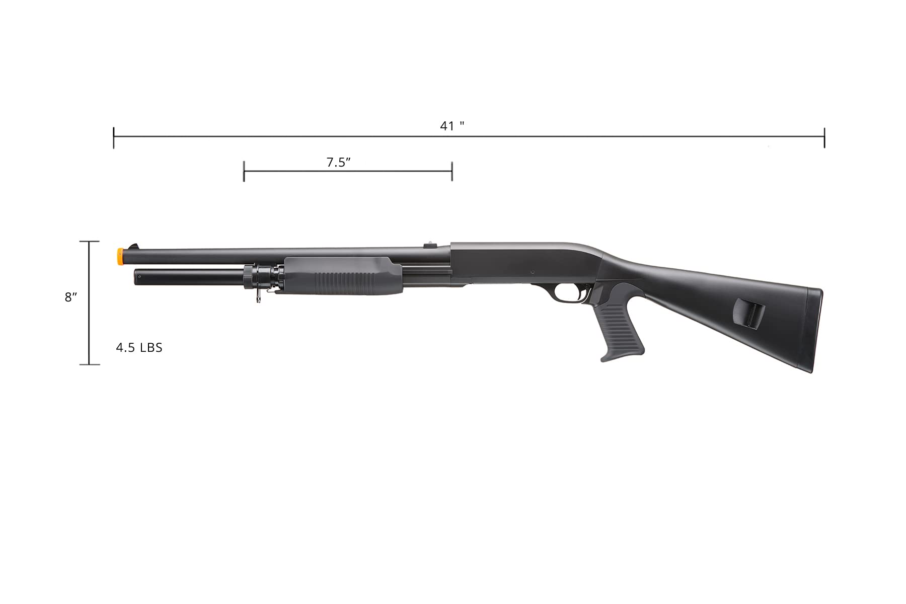 Durable Multi-Shot Triple Burst Pump Action Airsoft Steel/Polymer Shotgun 380 FPS with Shell-M3