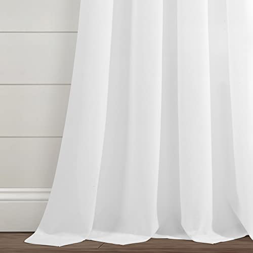 Lush Decor Farmhouse Boho Stripe Woven Tassel Yarn Dyed Cotton Window Curtain Panel Pair, 95" L x 42" W, White
