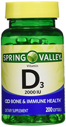 Spring Valley Twin Pack Vitamin d3 2000I.U. Immune Health/Bone Health, 200 so.