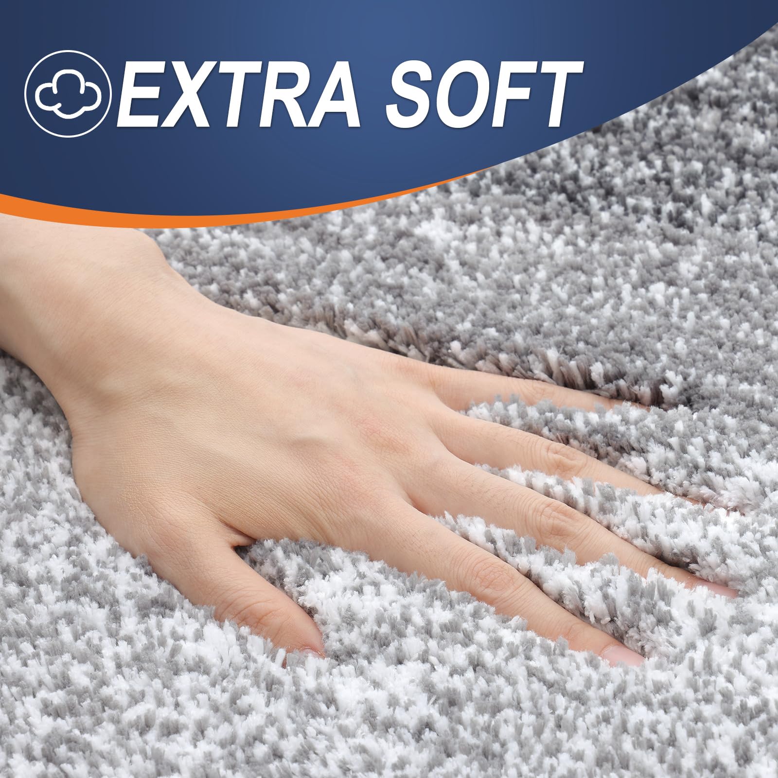 OLANLY Luxury Bathroom Rug Mat, Extra Soft and Absorbent Microfiber Bath Rugs, Non-Slip Plush Shaggy Bath Carpet, Machine Wash Dry, Bath Mats for Bathroom Floor, Tub and Shower, 16x24, Grey