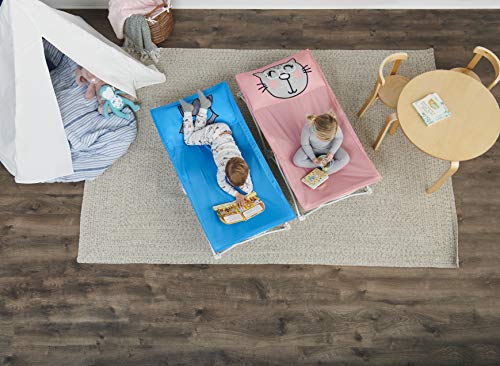 Regalo My Cot Pals Small Single Portable Toddler Bed , Raccoon, Blue , 48x24.5x9 Inch (Pack of 1)