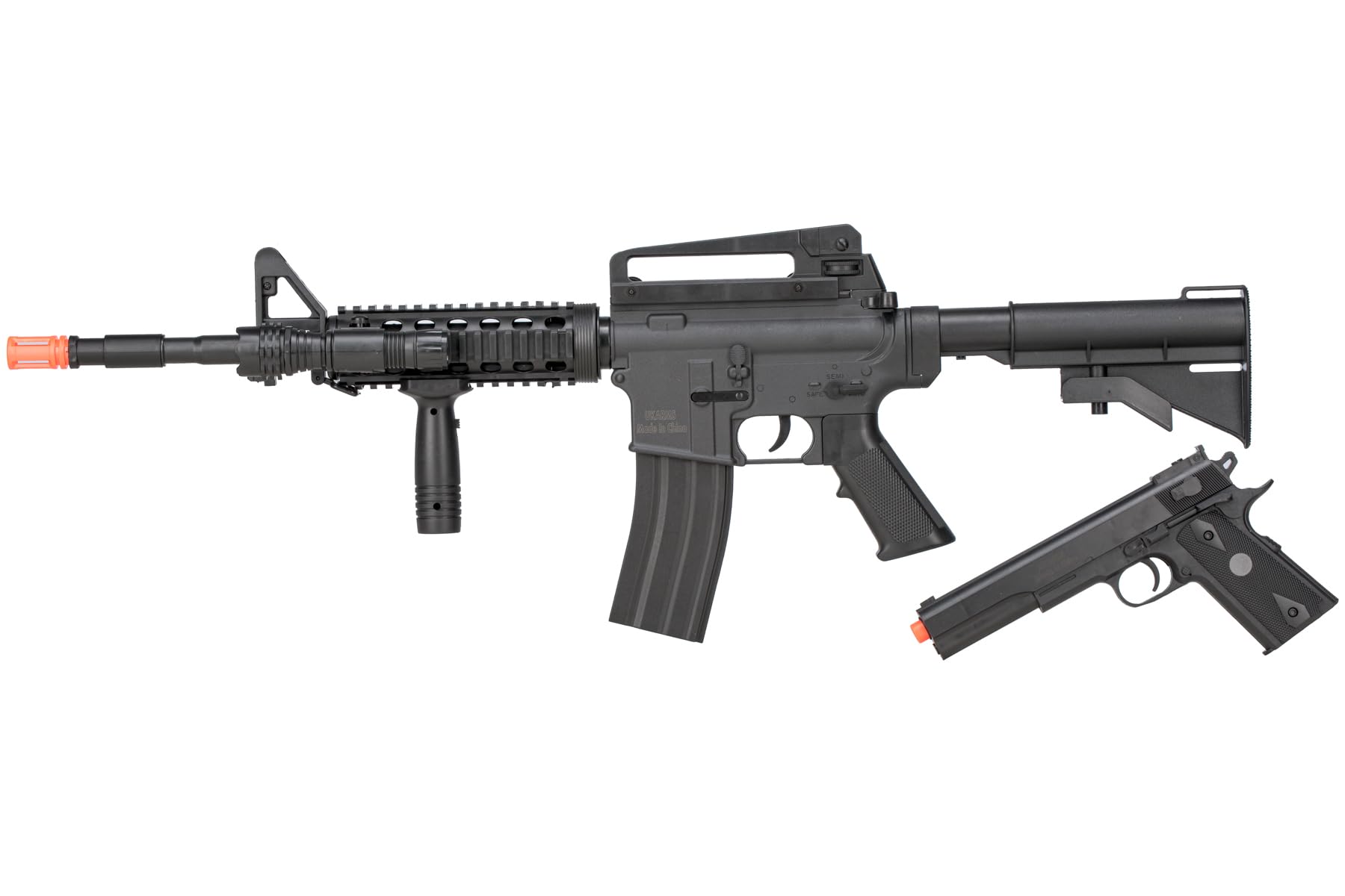 9902 M4 Airsoft Rifle and 1911 Combo Kit (Color: Black)