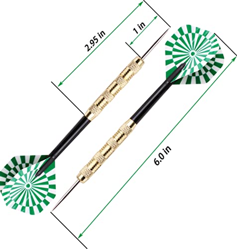 MAXMAU Steel Tip Darts Set,Professional Darts Metal Tip,Metal Darts for Dartboard,18 pcs