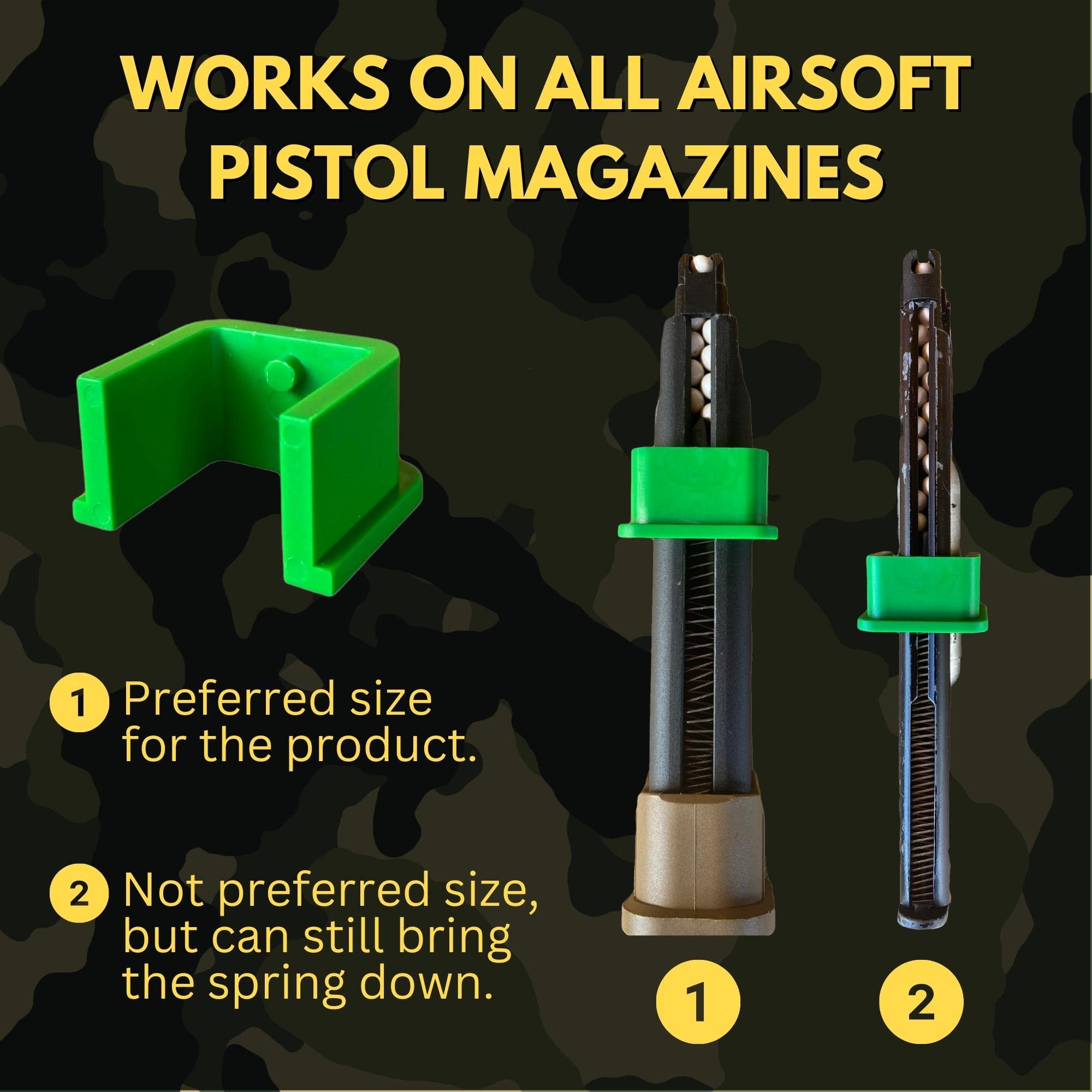 Airsoft Speed Loader for Pistol Magazines Quick and Easy Reload (Green)
