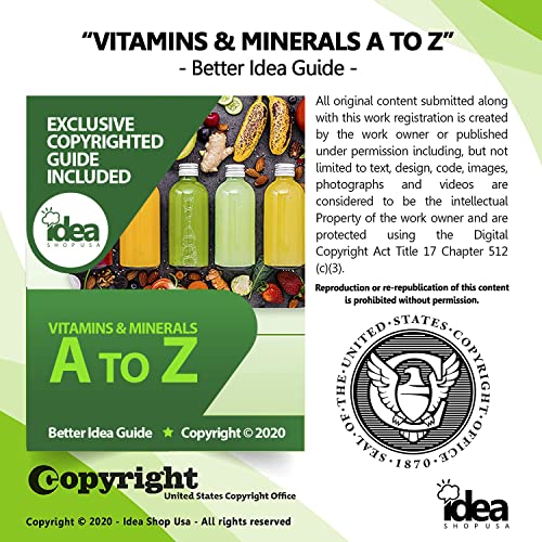 Zinc Caplets Dietary Supplement, Immune Health Support Compatible with Spring Valley, 50 mg, 200 Ct Bundle with Exclusive "Vitamins & Minerals A to Z" - Better Idea Guide (2 Items)
