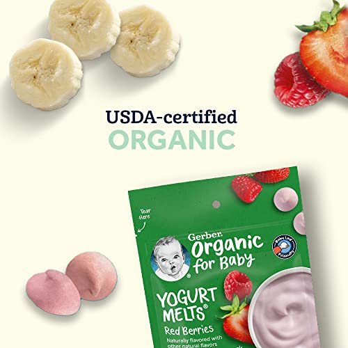 Gerber Baby Snacks Organic Yogurt Melts, Red Berries, 1 Ounce (Pack of 7)