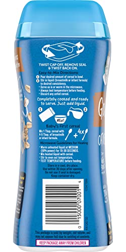 Gerber Cereal for Baby 1st Foods Grain & Grow Oatmeal Cereal, Made with Whole Grains & Essential Nutrients, Non-GMO, For Supported Sitters, 8-Ounce Canister (Pack of 9)