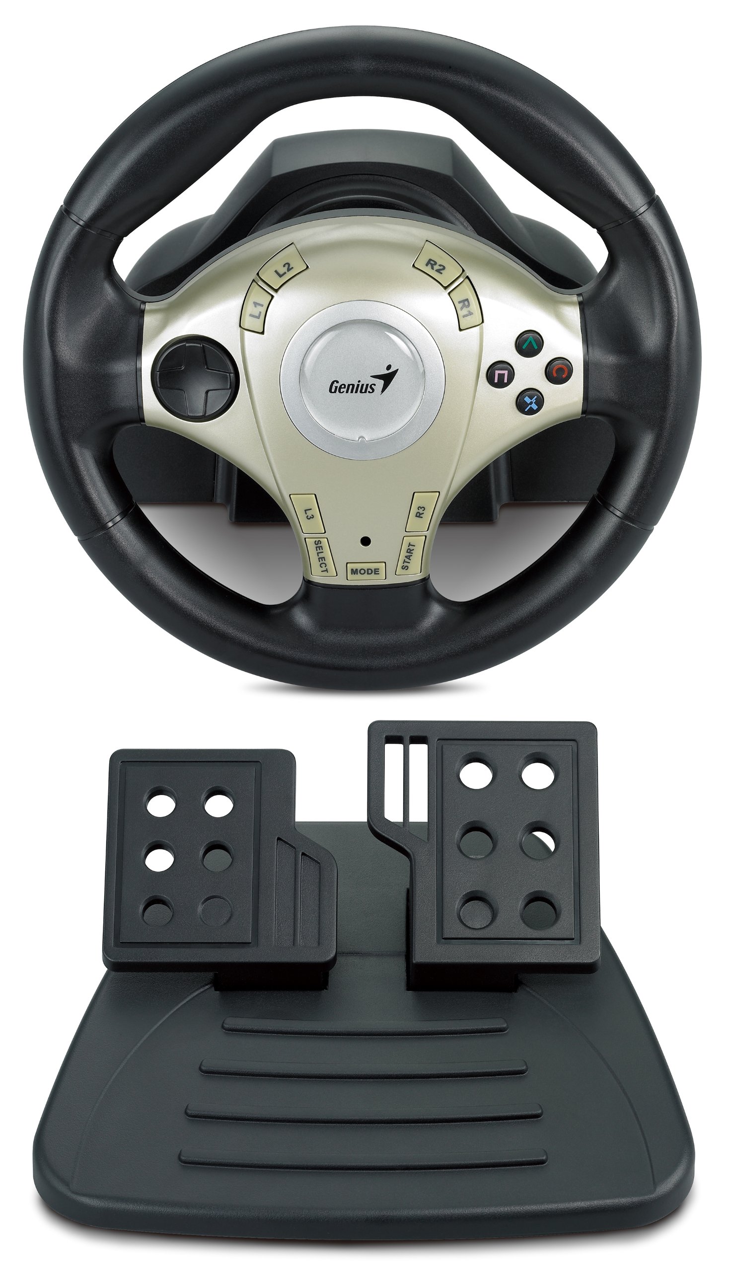 Genius TwinWheel F1 Vibration Feedback F1 Racing Wheel for PS2 and PC