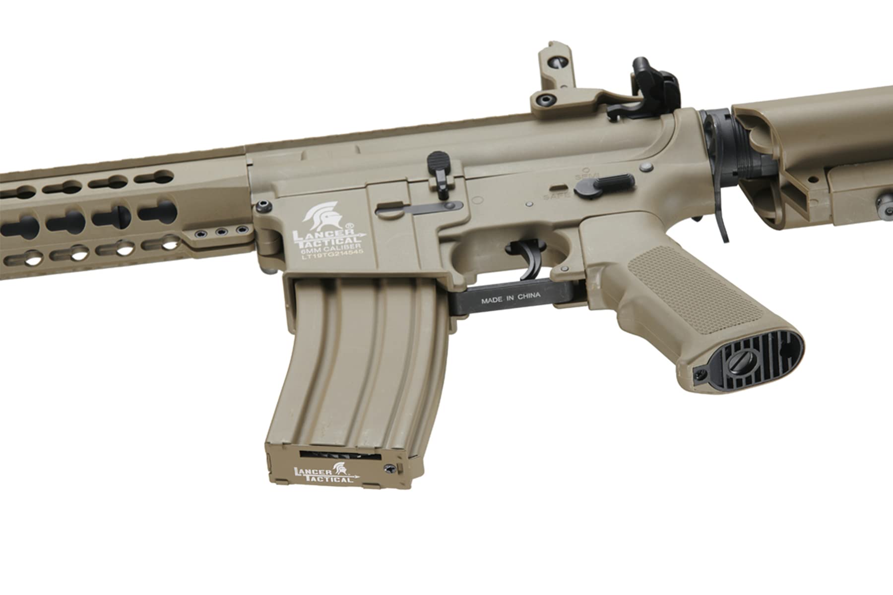 Lancer Tactical Gen 2 M4 Carbine 10'' Keymod Piactinny Polymer Airsoft Gun with Red Dot & Grip - Includes 9.6v Nimh Battery, Charger, and 1000 Rounds of 0.20g BBS