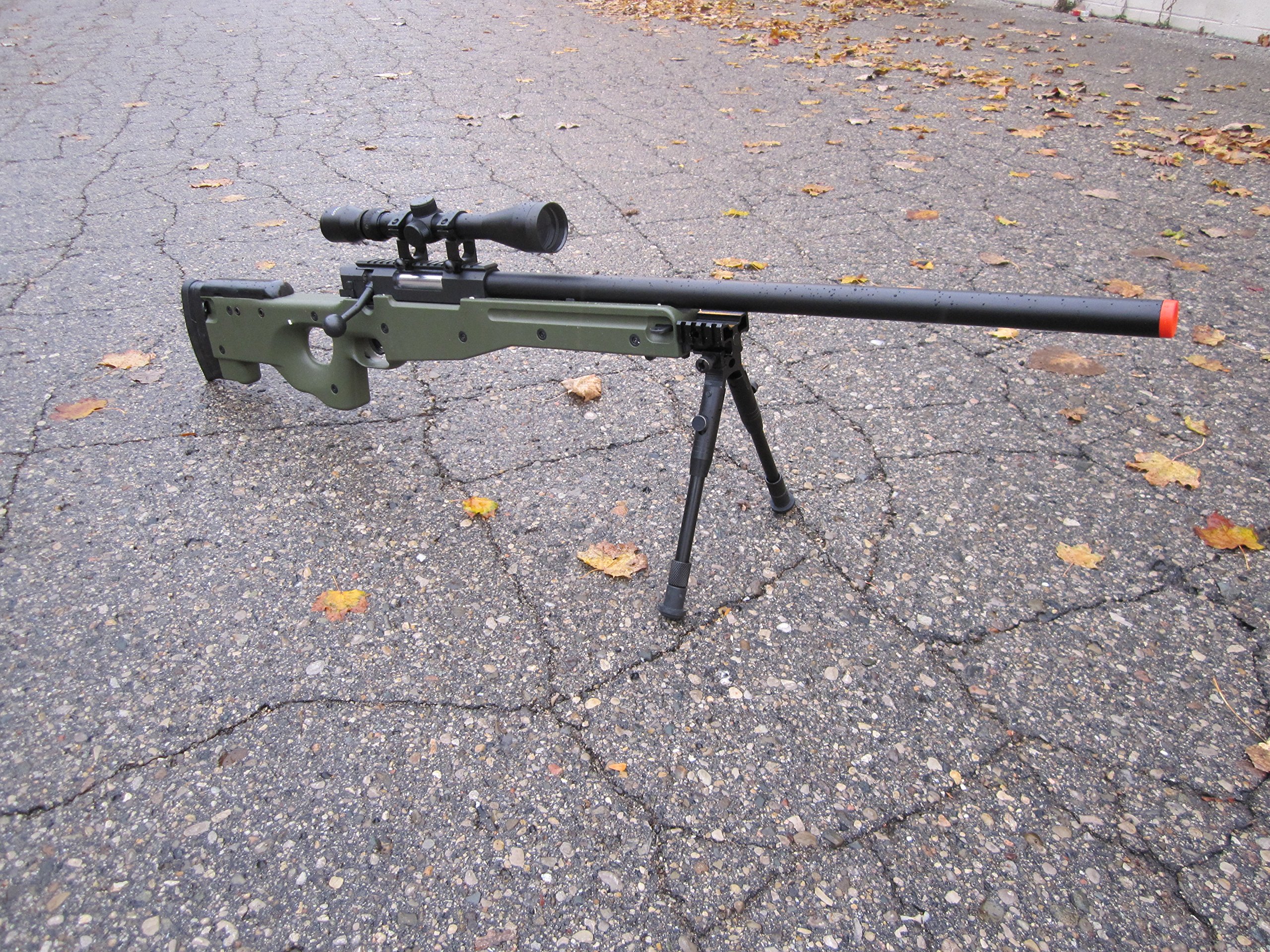 wellfire mk96 bolt action awp sniper rifle w/ scope and bipod - od(Airsoft Gun)