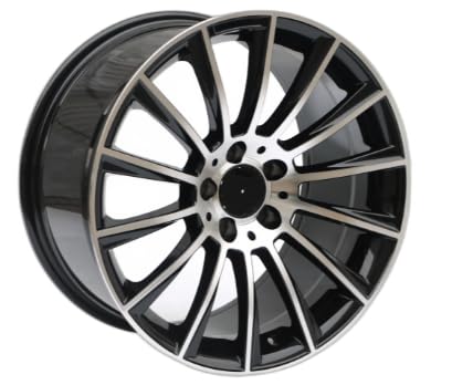 NEW 18x8.5 BLACK MACHINED FACE S63 AMG STYLE WHEELS RIMS FITS MERCEDES BENZ BOLT PATTERN 5x112 ONE WHEEL (1)