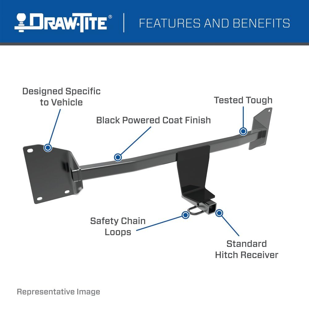 Draw-Tite 24796 Class 1 Trailer Hitch, 1-1/4-Inch Receiver, Black, Compatable with 2007-2022 Nissan Altima, 2009-2022 Nissan Maxima
