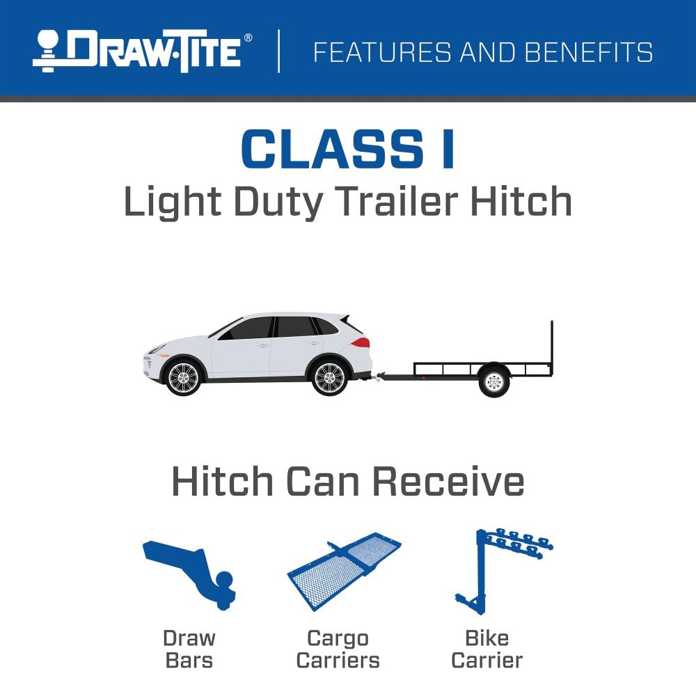Draw-Tite 24796 Class 1 Trailer Hitch, 1-1/4-Inch Receiver, Black, Compatable with 2007-2022 Nissan Altima, 2009-2022 Nissan Maxima