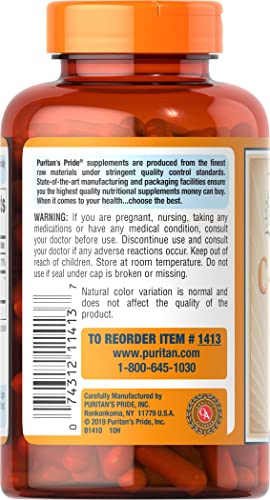 Puritan's Pride Vitamin C with Bioflavonoids for Immune System Support & Skin Health Capsules