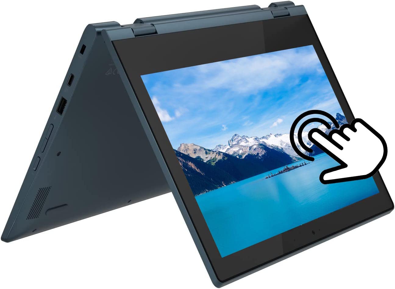 Lenovo Flagship Chromebook 11.6" HD 2 in 1 Touchscreen Laptop Computer, Intel N4020 (up to 2.80 GHz), 4GB RAM, 64GB eMMC, WiFi, Bluetooth, Webcam, Chrome OS, Abyss Blue
