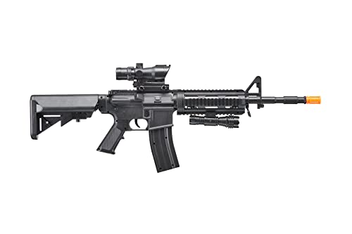 350 FPS Heavy Version M4 Airsoft Spring Rifle w/Flashlight and Red Dot Sight (Color: Black) (Large)