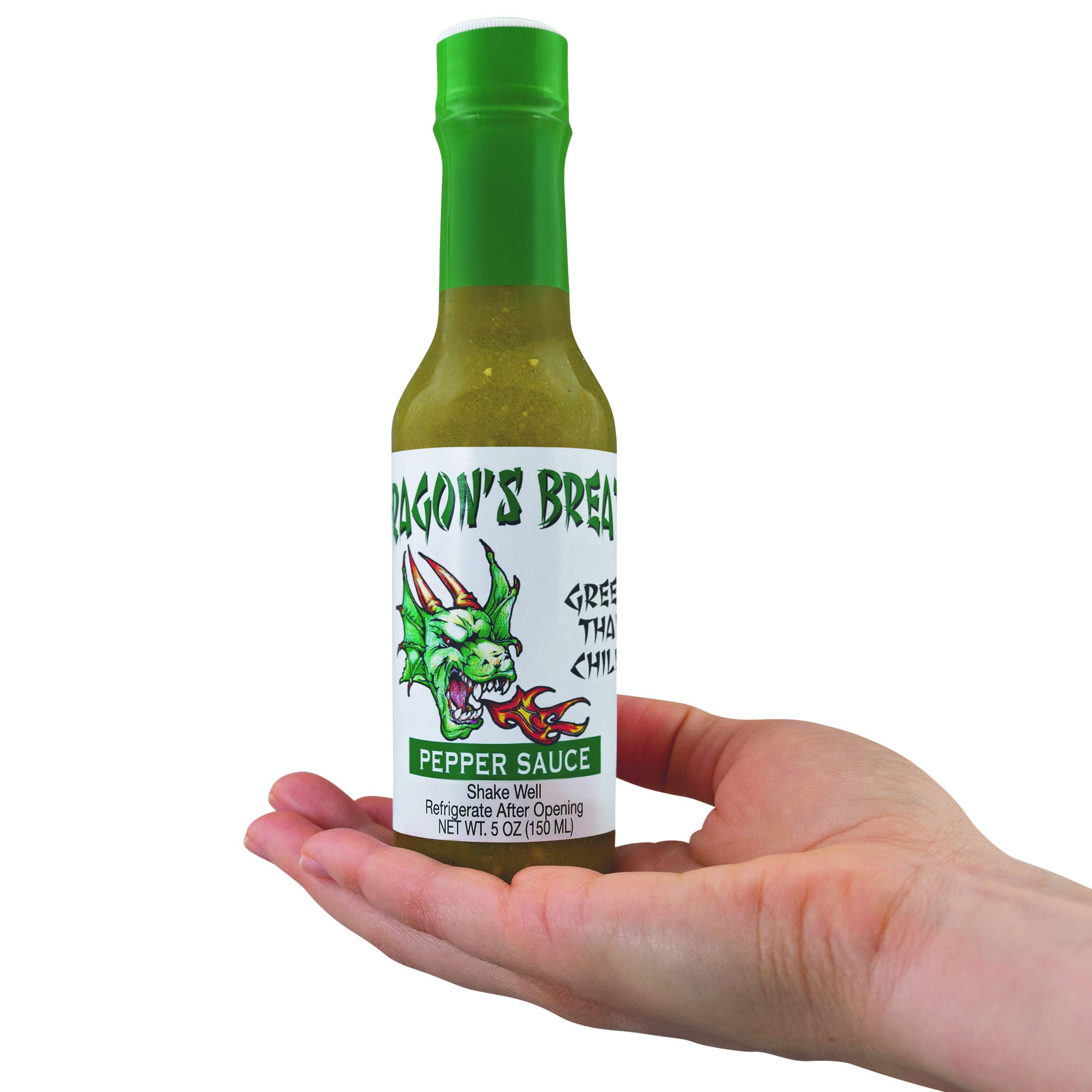 Dragon's Breathe Green Thai Chili Hot Pepper Spicy Sauce with natural Ingredients Bold Flavor made from Exotic Bird's Eye Chili Pepper