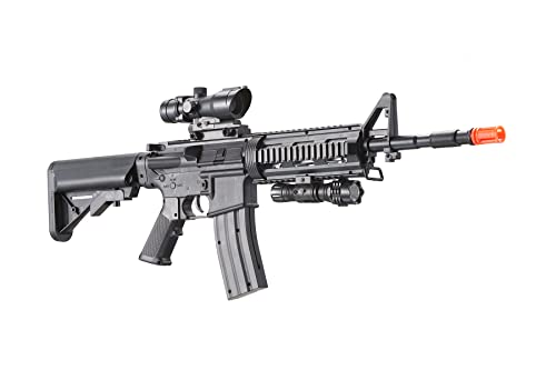 350 FPS Heavy Version M4 Airsoft Spring Rifle w/Flashlight and Red Dot Sight (Color: Black) (Large)