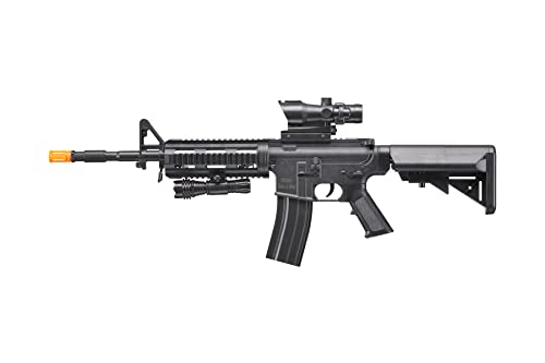 350 FPS Heavy Version M4 Airsoft Spring Rifle w/Flashlight and Red Dot Sight (Color: Black) (Large)