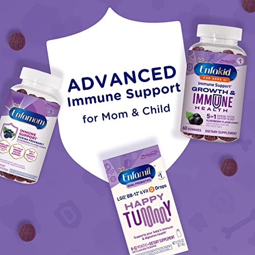 Enfakid Elderberry Daily Gummy Multivitamin: Vitamin C, D & E, Selenium & Zinc, Elderberry Flavored Immune Support Gummies for Kids, high in antioxidants, gelatin free & vegetarian, 60 count