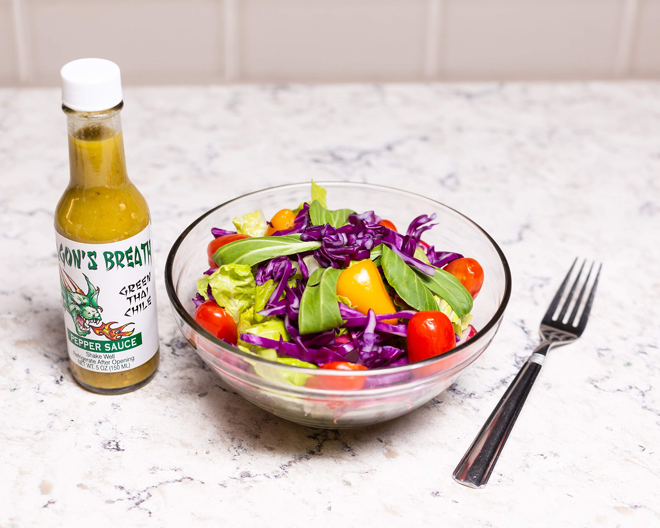 Dragon's Breathe Green Thai Chili Hot Pepper Spicy Sauce with natural Ingredients Bold Flavor made from Exotic Bird's Eye Chili Pepper