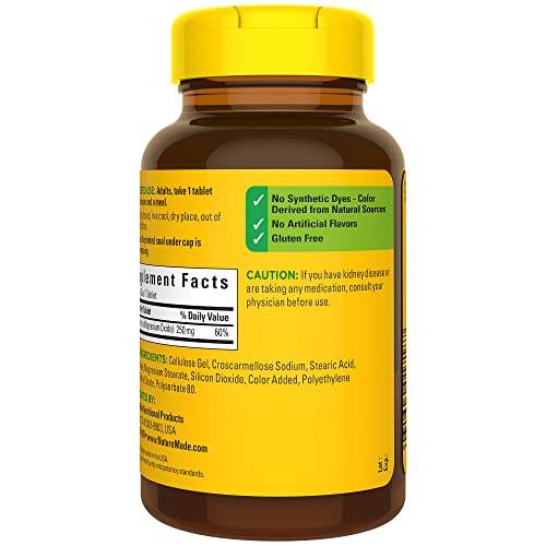 Nature Made Magnesium Oxide 250 mg, Dietary Supplement for Muscle, Heart, Bone and Nerve Health Support, 200 Tablets, 200 Day Supply