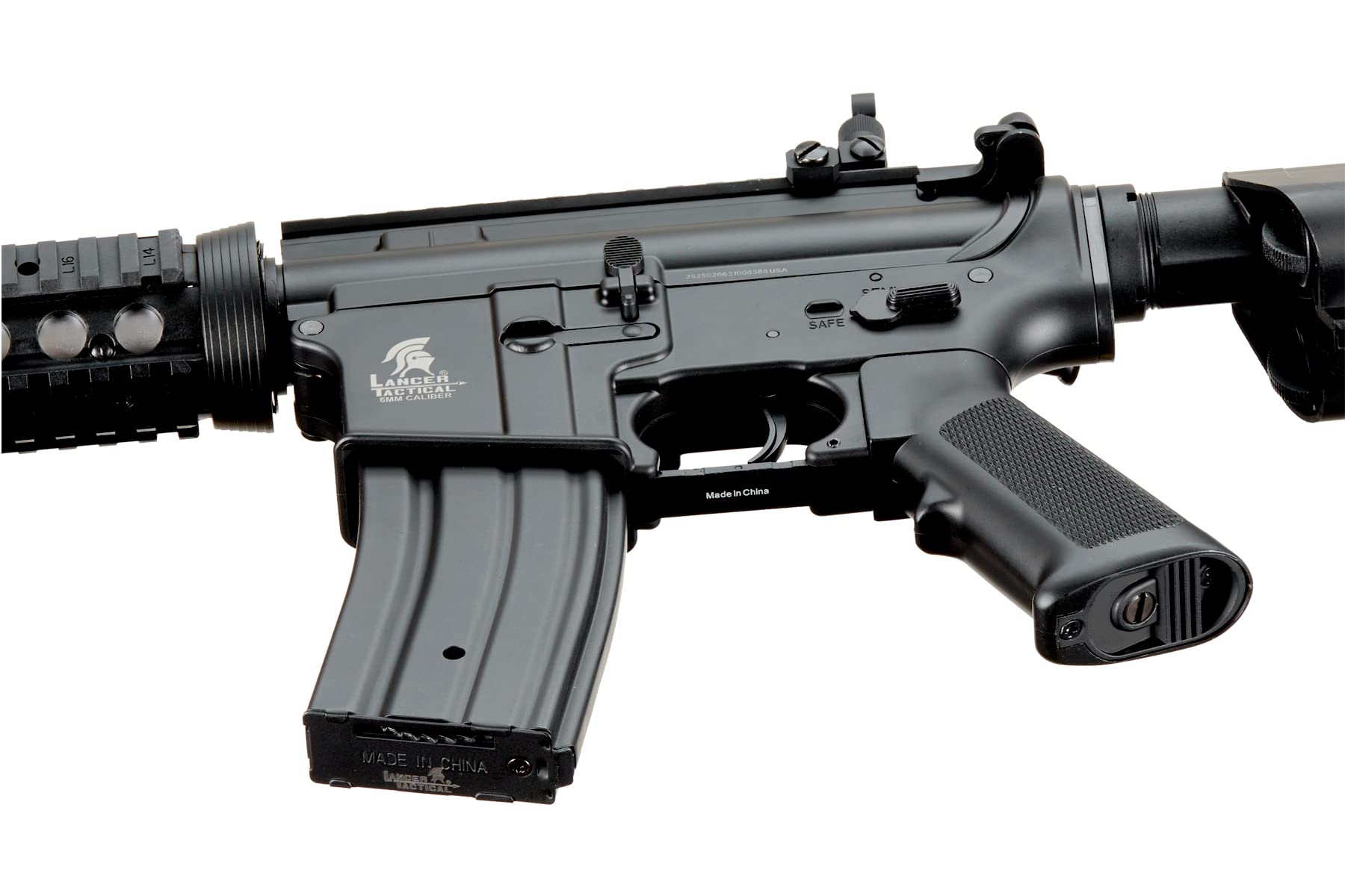 Lancer Tactical RAS CQB MK18 Airsoft AEG Piactinny Rifle w/Nimh Battery & Charger, 1000 Rounds 0.20g 6mm BBS (Color: Black)