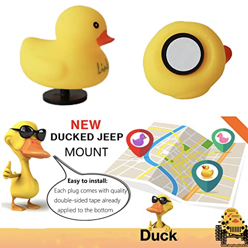 TEYOUYI 8pcs Duck Plug - Rubber Duck Mount,Flock Locker Rubber Duck Holder for Jeep Dash and Fixed Display,Gift for Jeep Lover,Black(Excluding Rubber Duck)