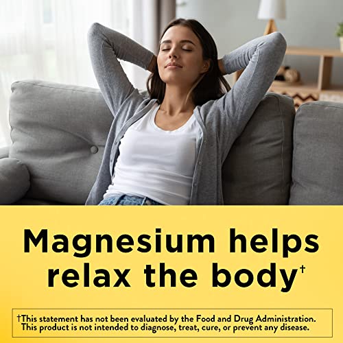 Nature Made Magnesium Oxide 250 mg, Dietary Supplement for Muscle, Heart, Bone and Nerve Health Support, 200 Tablets, 200 Day Supply