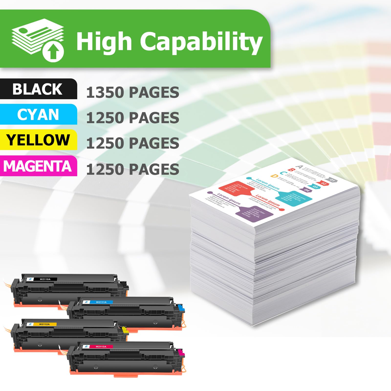Aztech Compatible Toner Cartridge Replacement for HP 206A W2110A 206X W2110X for HP Color Pro MFP M283FDW M255DW M283CDW M283 M255 Printer Ink (Black Cyan Yellow Magenta, 4-Pack)