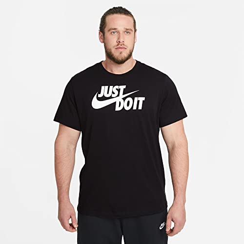 Nike Men's Sportswear Tee Just Do It Swoosh, Black/White, Large