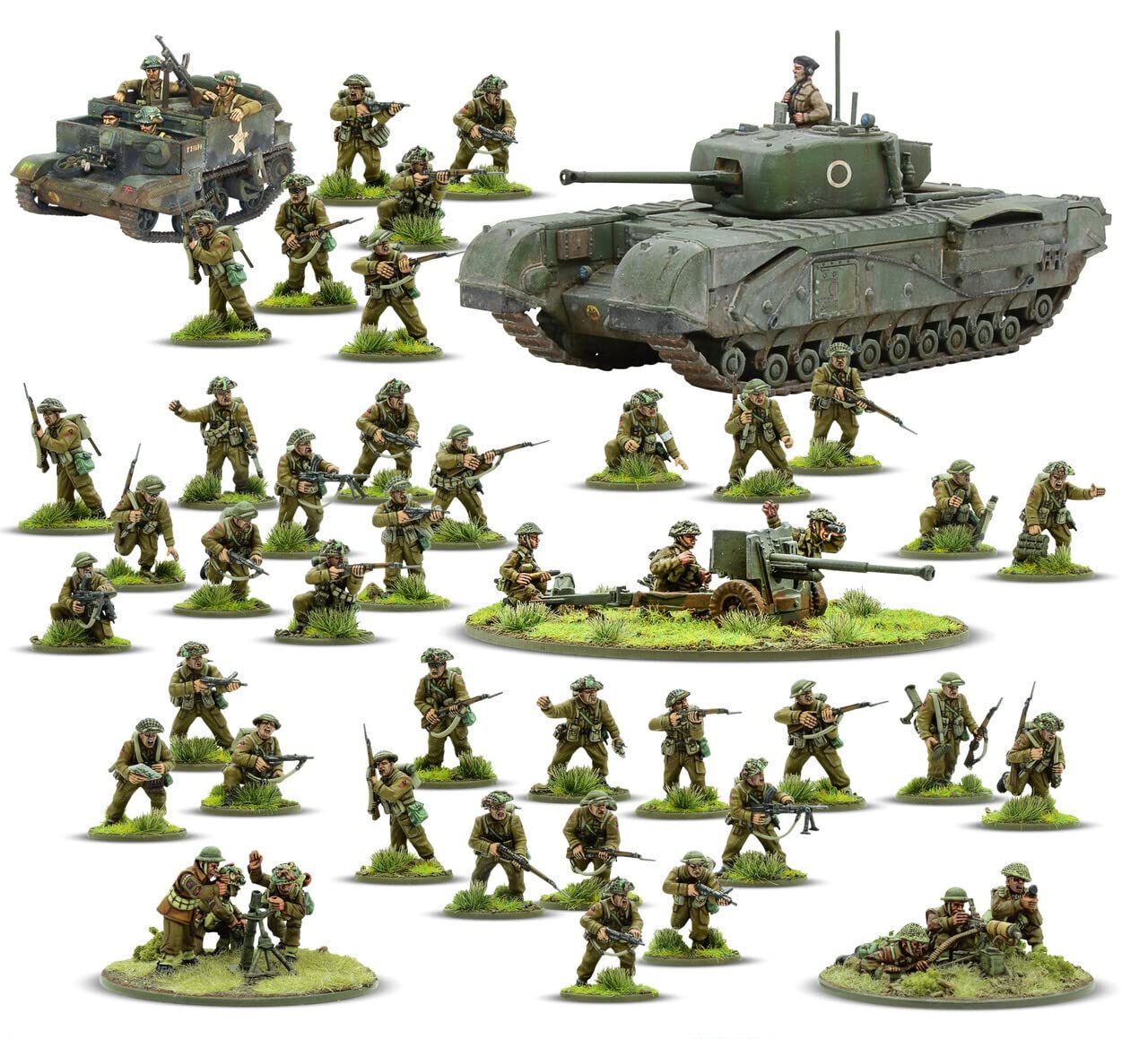 WarLord Bolt Action British & Canadian Army 1943-1945 Starter Set 1:56 WWII Military Table Top Wargaming Plastic Model Kit 402011020