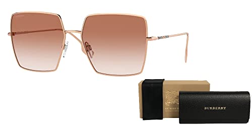 BURBERRY Daphne BE3133 133713 58MM Rose Gold/Gradient Pink Square Sunglasses for Women + BUNDLE With Designer iWear Complimentary Eyewear Kit