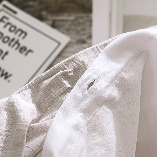 Merryfeel Cotton Duvet Cover Set,100% Cotton Seersucker Weave Duvet Cover Set,Yarn Dyed Textured Stripe Bedding Set,3 Pieces- Full/Queen Khaki