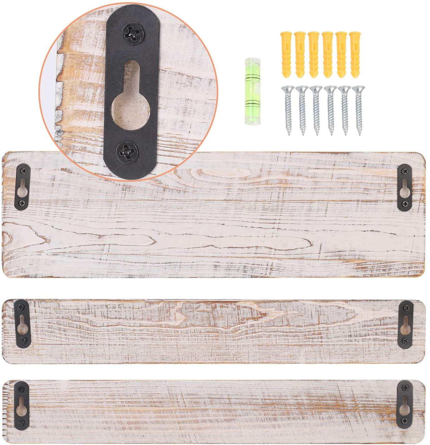 Coffee Mug Holder,Wall Mounted Coffee Mug Rack,Rustic Wood Cup Organizer with 12 Hooks,Kitchen Display Storage and Collection (White)