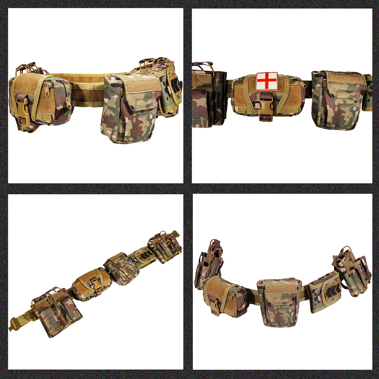 YAKEDA Tactical Duty Law Enforcement Police Utility Belt With Pouches 7 in 1 (CP)