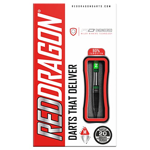 RED DRAGON Slipstream 18 Gram Softip Premium Tungsten Darts Set with Flights and Stems