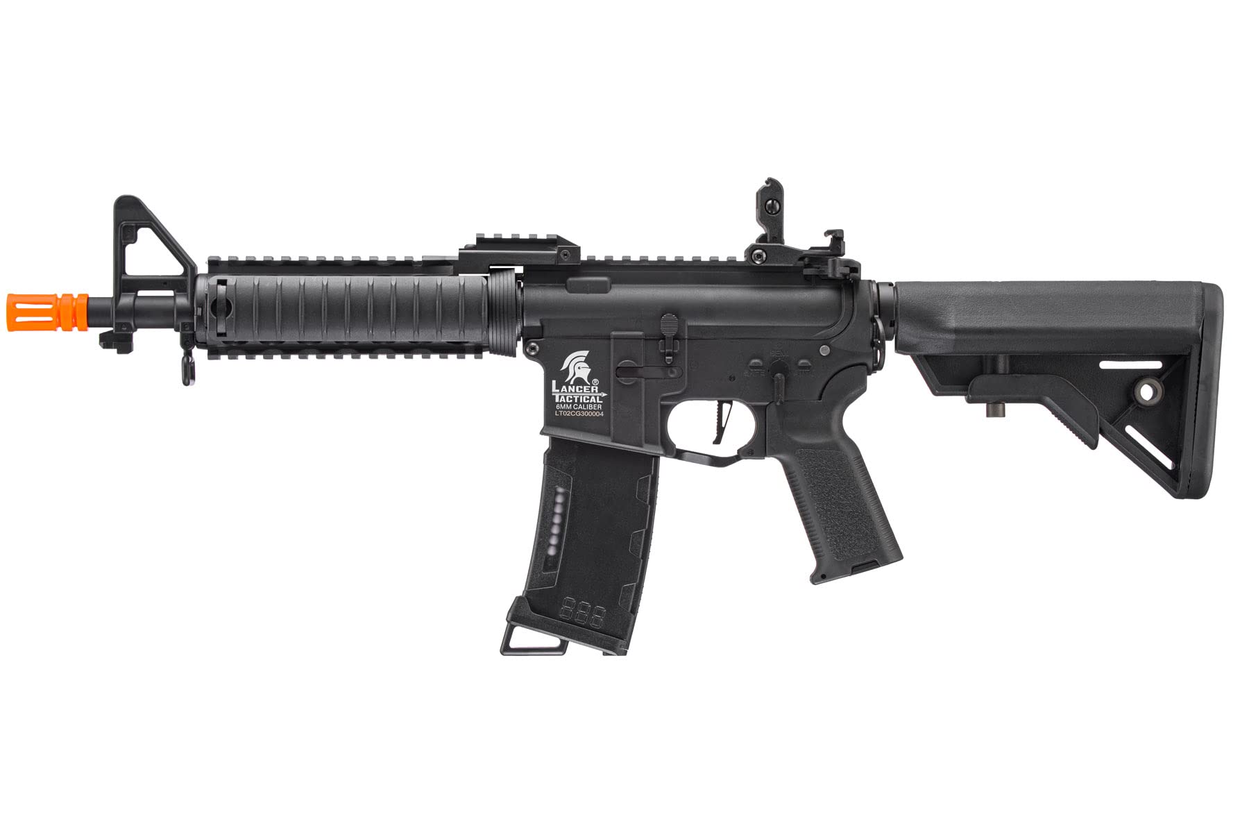 Lancer Tactical Gen 3 Airsoft Rifle MK18 Mod 0 Nylon Polymer Airsoft AEG Gun with Programmable Fast Trigger & Mosfet (Black)